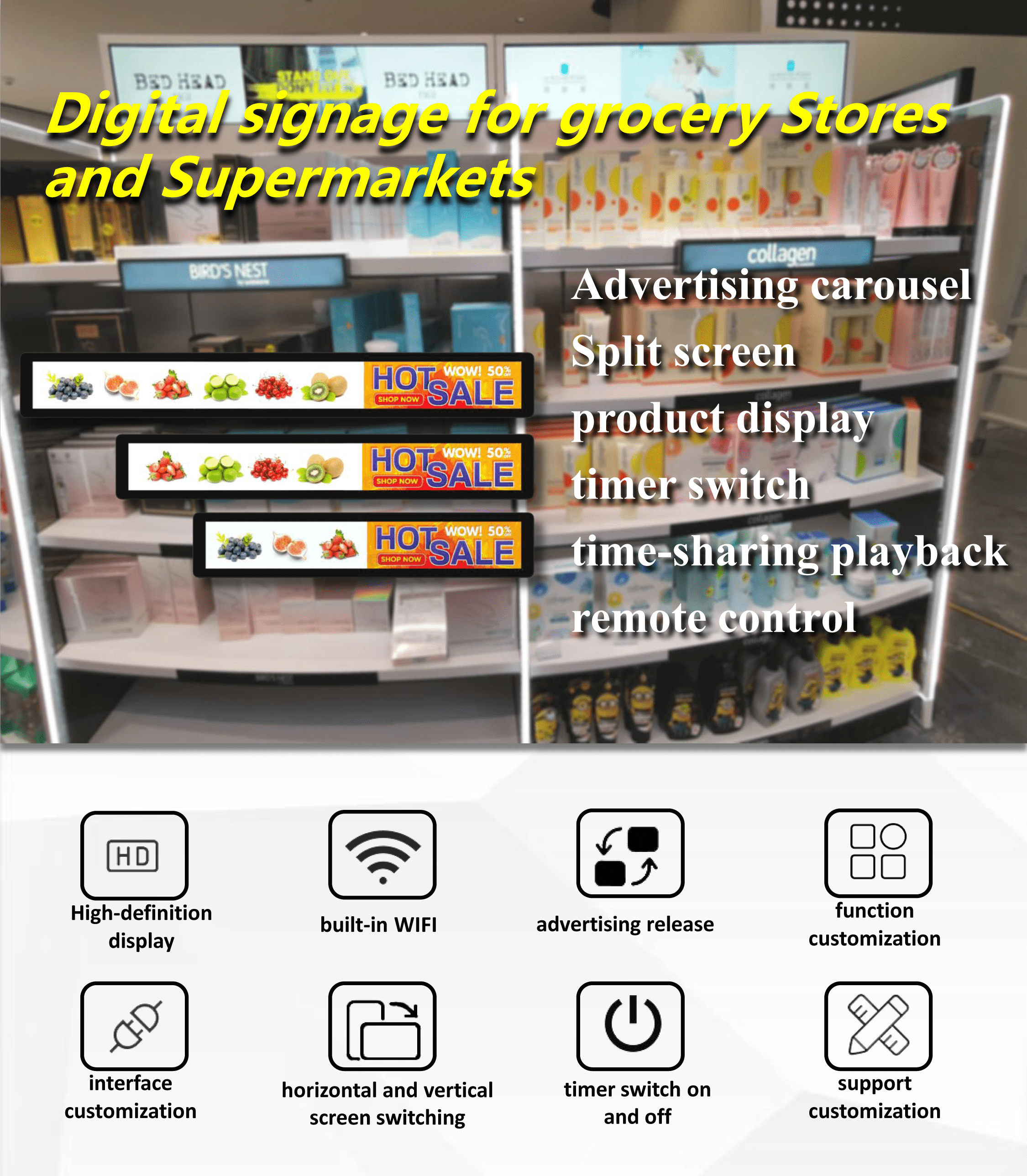 Customizable Vibrant Digital Signage For Grocery Stores And ...