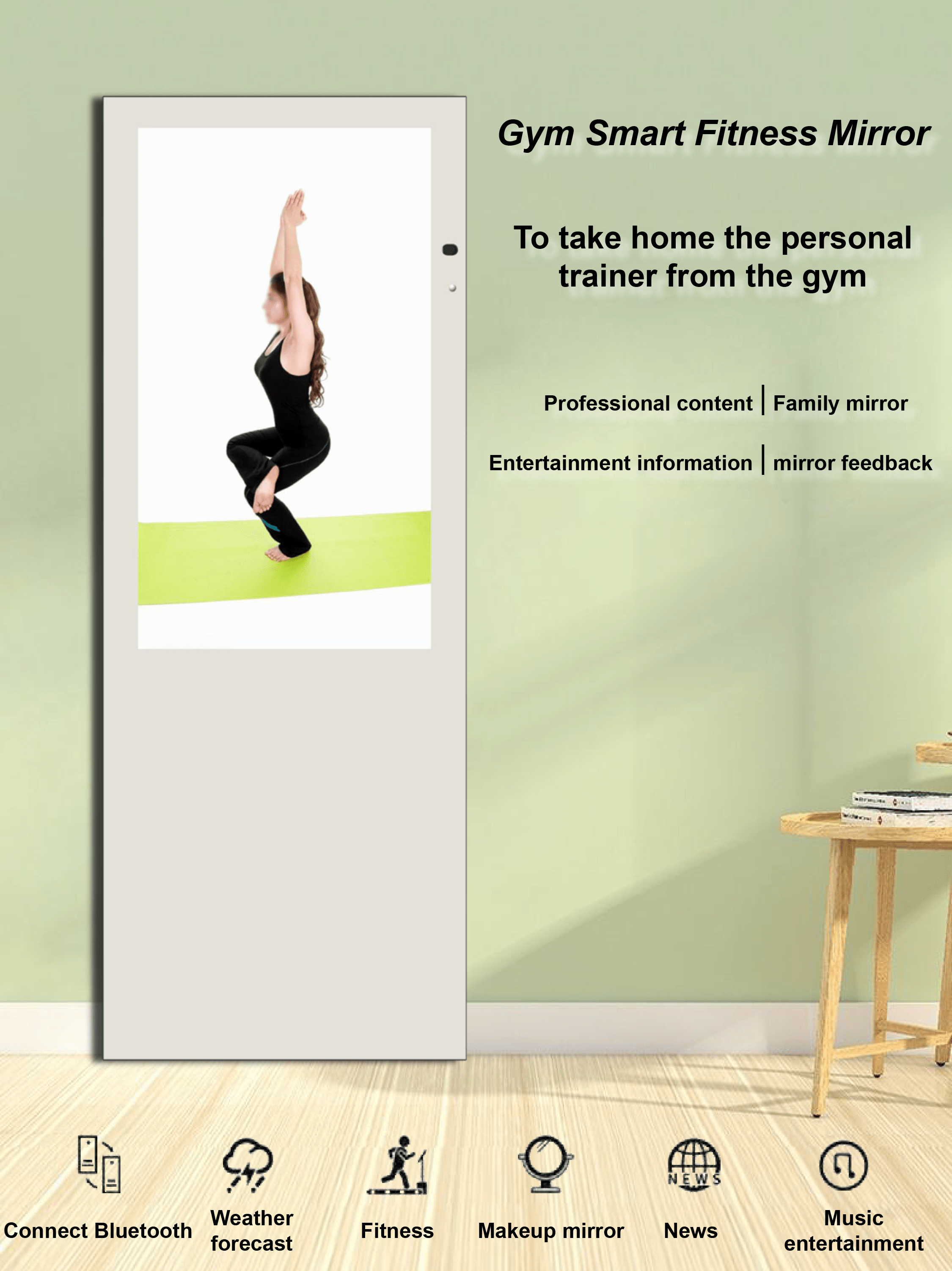 Stylish Secure Gym Smart Fitness Mirror with Touch Screen - Buy Stylish ...